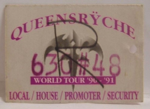 QUEENSRYCHE - VINTAGE ORIGINAL CONCERT TOUR CLOTH BACKSTAGE PASS ...