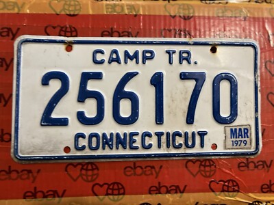 LICENSE PLATES Connecticut Camp trailer 1979 25, 61 70 | eBay