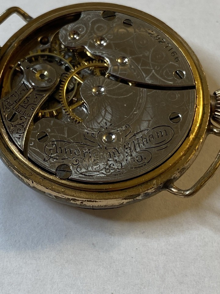 RARE Offset Crown Waltham WW1 trench watch, 3:00 Seconds dial, gold ...