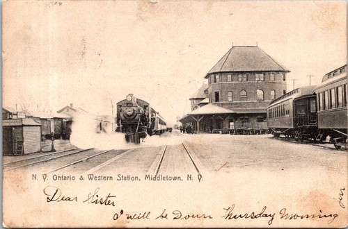 Middletown New York Train Station Depot Ontario & Western Train c. 1908 ...