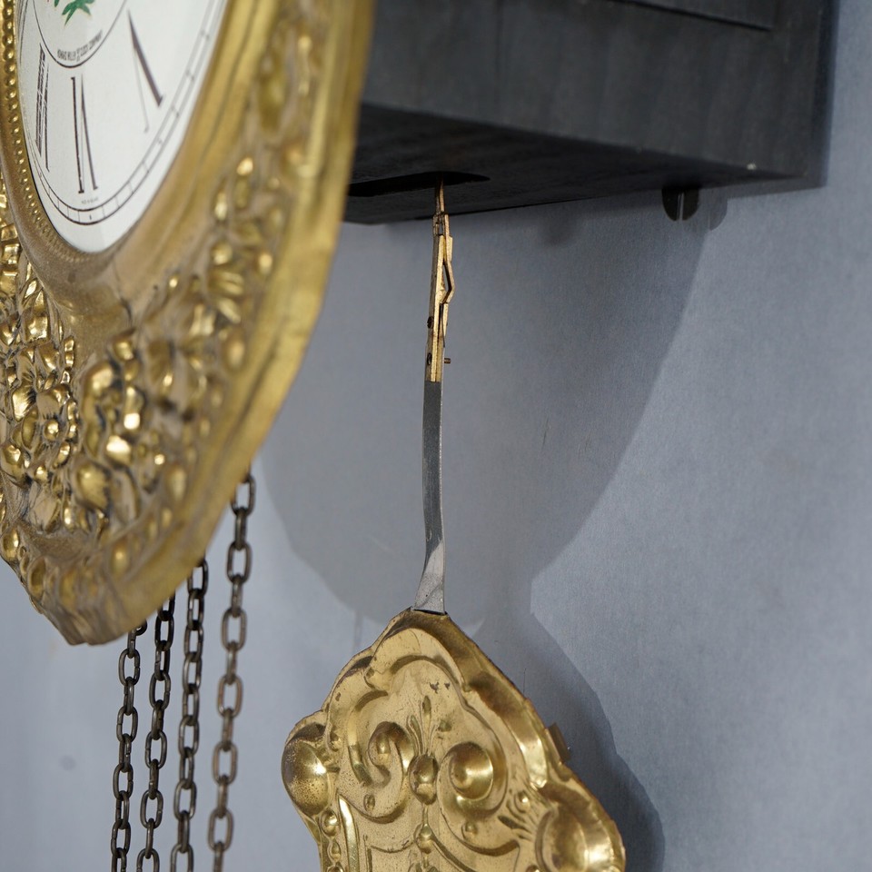 Antique French Louis Jaquine Brass Wag-on-the Wall Clock 19th C | eBay