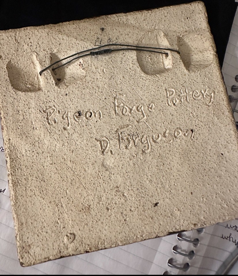 D. FERGUSON Signed .. Pigeon Forge Pottery .. Ceramic Tile Owl | eBay