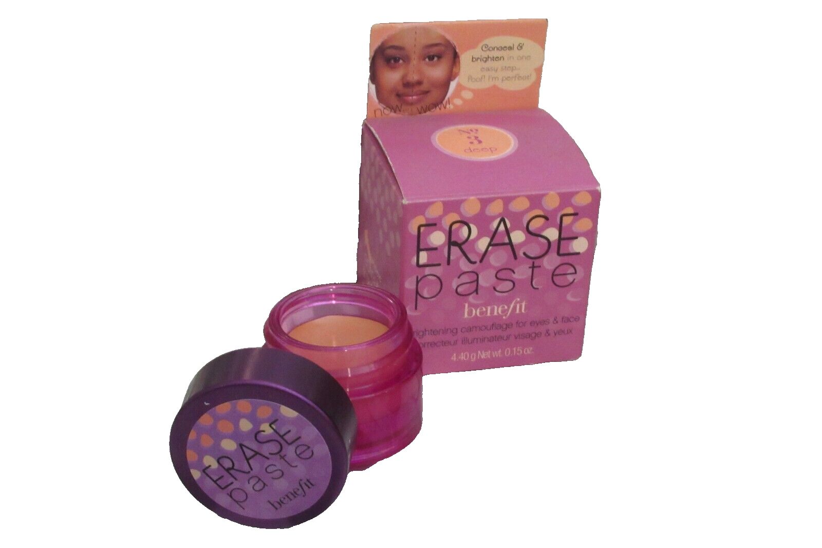 BENEFIT ERASE PASTE BRIGHTENING CAMOUFLAGE FOR EYES & FACE#03 DEEP 0.15 ...