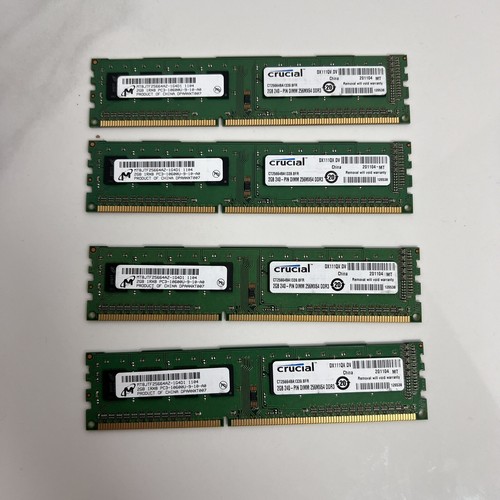 Crucial Lot Of 2GB 240-PIN DIMM 256MX64 DDR3 1RX8 PC3-10600U-9-10-A0 ...