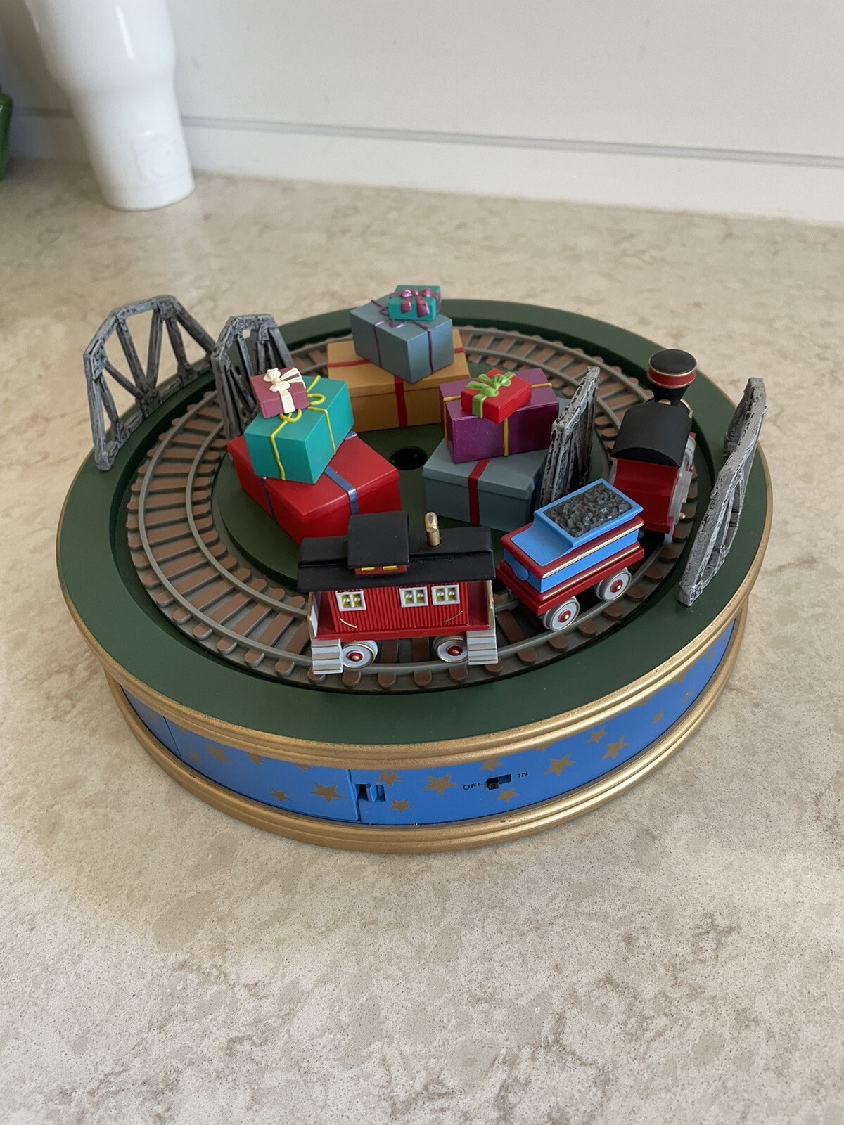 Hallmark Keepsake Holiday Express Miniature Tree Base Moving Train 1993 ...