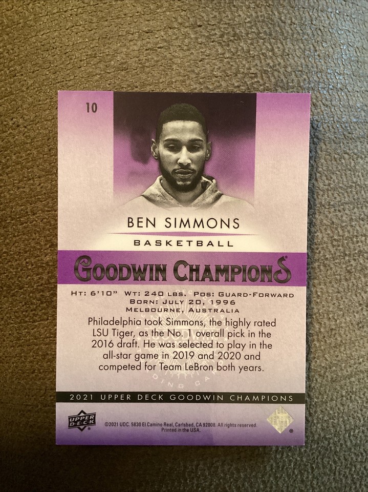 2021 Upper Deck Goodwin Champions Platinum Purple Pulsar /23 Ben ...
