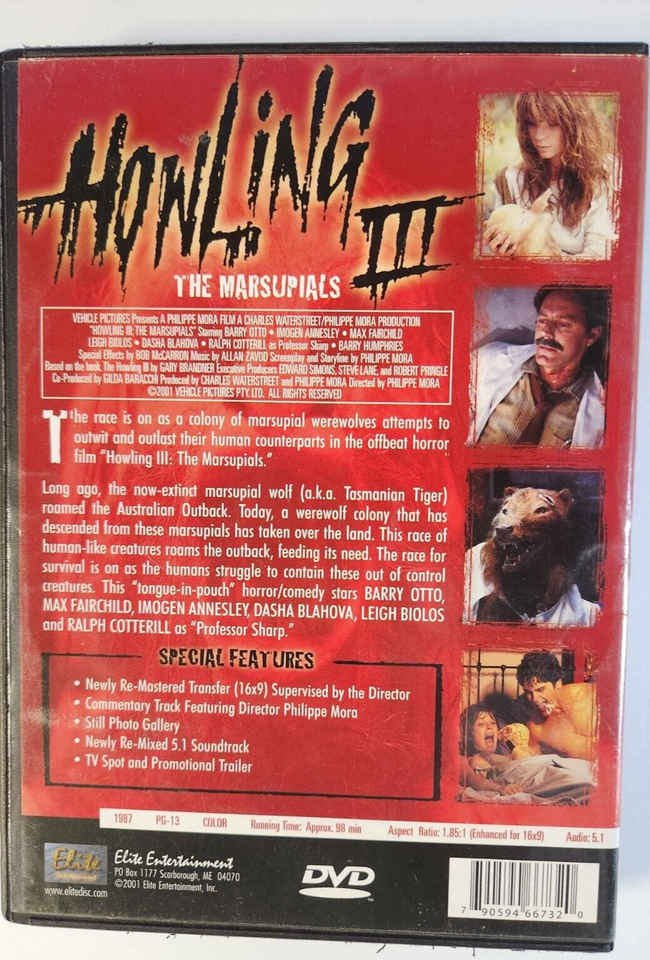 Howling III: The Marsupials (DVD) 790594667320| eBay
