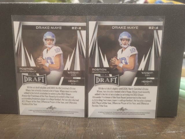 2023 Leaf Draft - Base V2 Blue #B2-4 Drake Maye (RC) for sale online | eBay