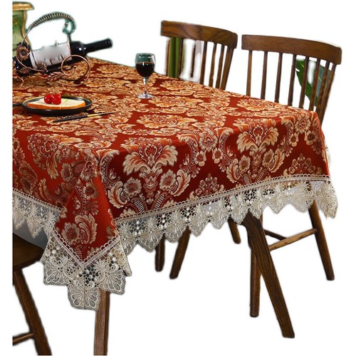 Tablecloth Home Kitchen Dining Table Cover Decor Luxury Jacquard Lace ...