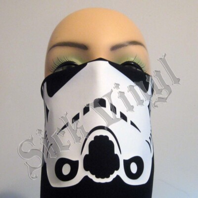 Storm Trooper Face Mask Face Cover Head Accessory White Vinyl | eBay