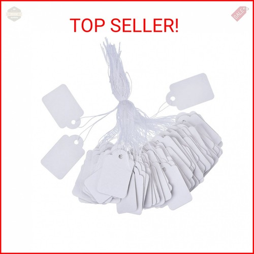500 Pack White Price Tags with String Attached Writable Display Labels ...