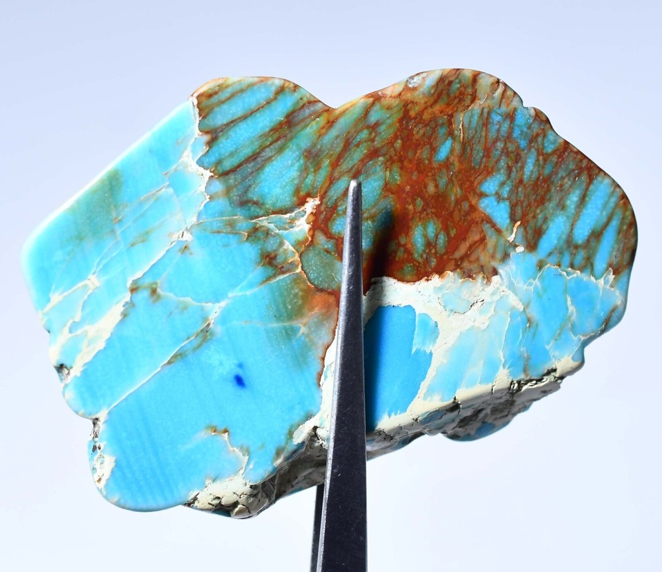 Natural Blue Ridge Turquoise 166.0 Ct Polished Slab Untreated Certified ...