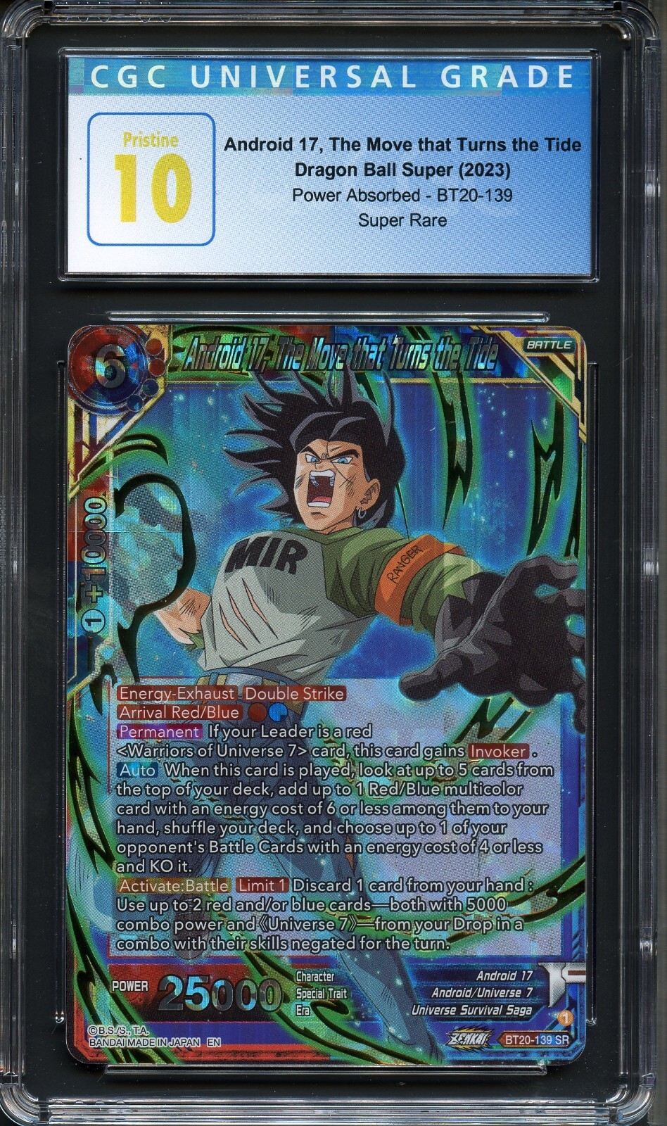 Dragon Ball Super Power Absorbed BT20-139 Android 17 SR CGC 10 PRISTINE ...
