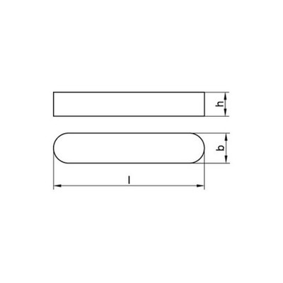 DIN 688 Passfedern hohe Form rundstirnig C45K A 22 x 14 x 90 S 10 Stk ...