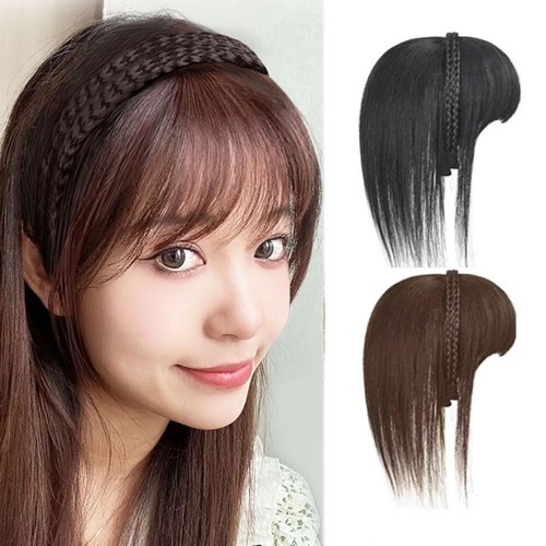 Fake Hair Band Bangs Heat Resistant Wig Braid Headband Bangs Hair ...