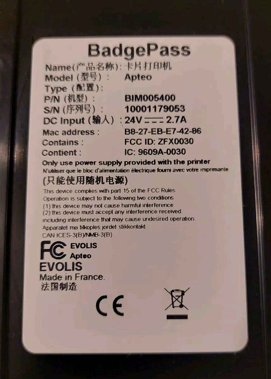 BadgePass ID Card ConnectLite Printer BIM005400 | eBay