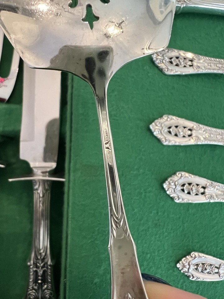 *RARE* Antique Wallace Sterling Rose Point flatware silverware set, 93 ...