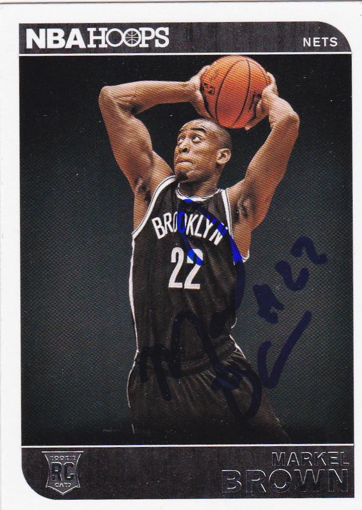 MARKEL BROWN BROOKLYN NETS SIGNED NBA HOOPS ROOKIE CARD HOUSTON ROCKETS ...