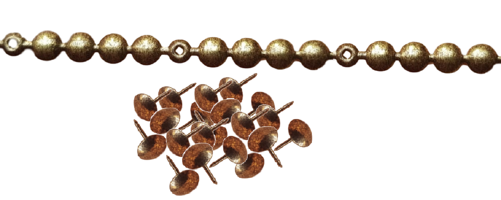 Lista Bullette per tappezzeria 100 cm + 25 chiodi - 1/3 - 9 mm con foro ...