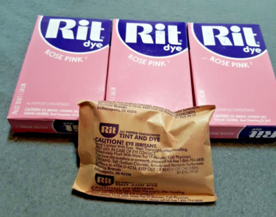 Rit DYE #7 Rose Pink 1-1/8 ounces powder New in sealed package Lot Of 3 ...