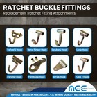 8 Pack A TAB Hook For Tie Down Strap Ratchet Buckle Secure Hook in Tow ...