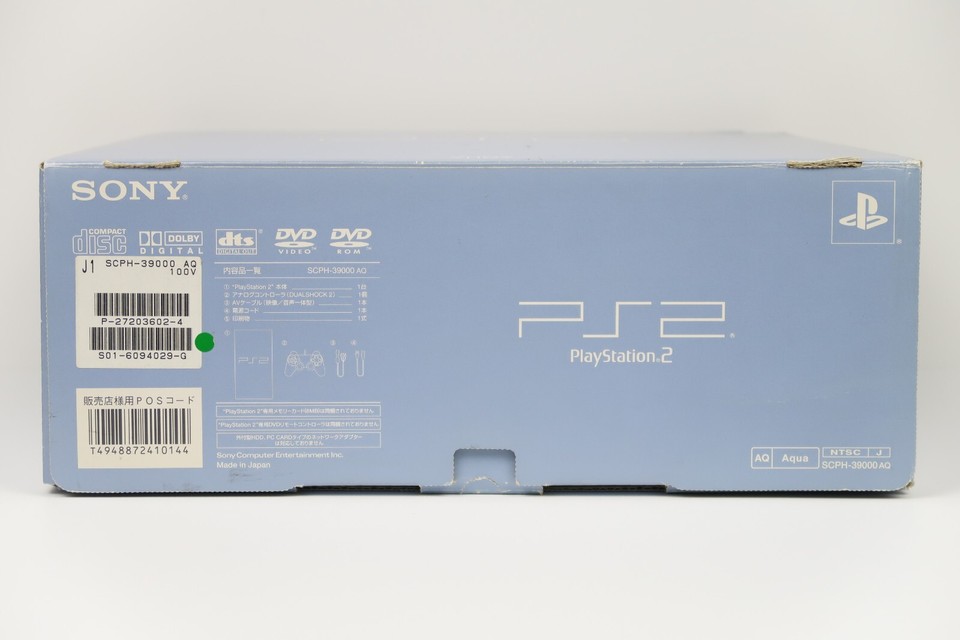 SONY Playstation 2 PS2 Console SCPH-39000 AQ AQUA Box Japan Import ...
