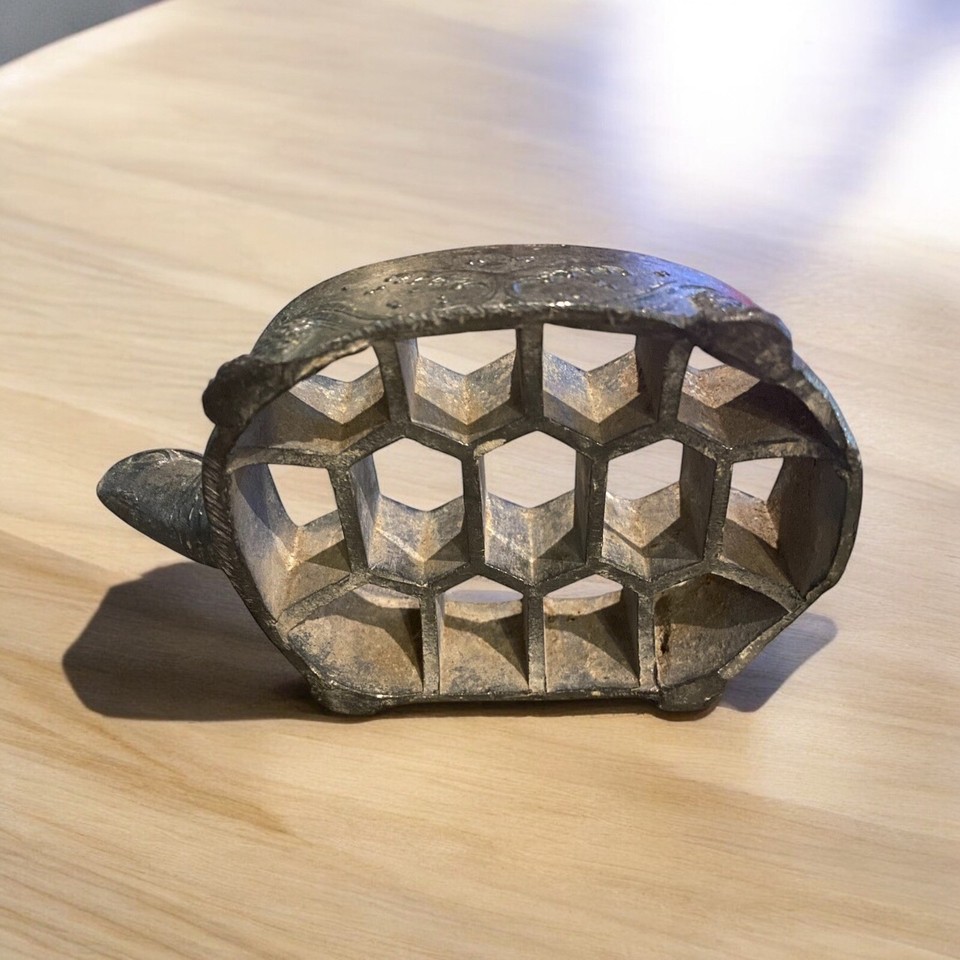 Large Metal Turtle Flower Frog Japan Kenzan Ikebana Ornate Great Wave ...