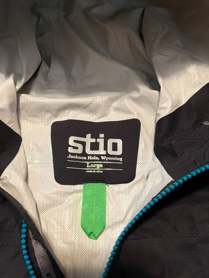 Stio Modis Jacket Mens Large Waterproof Pertex Shield Black Raincoat | eBay