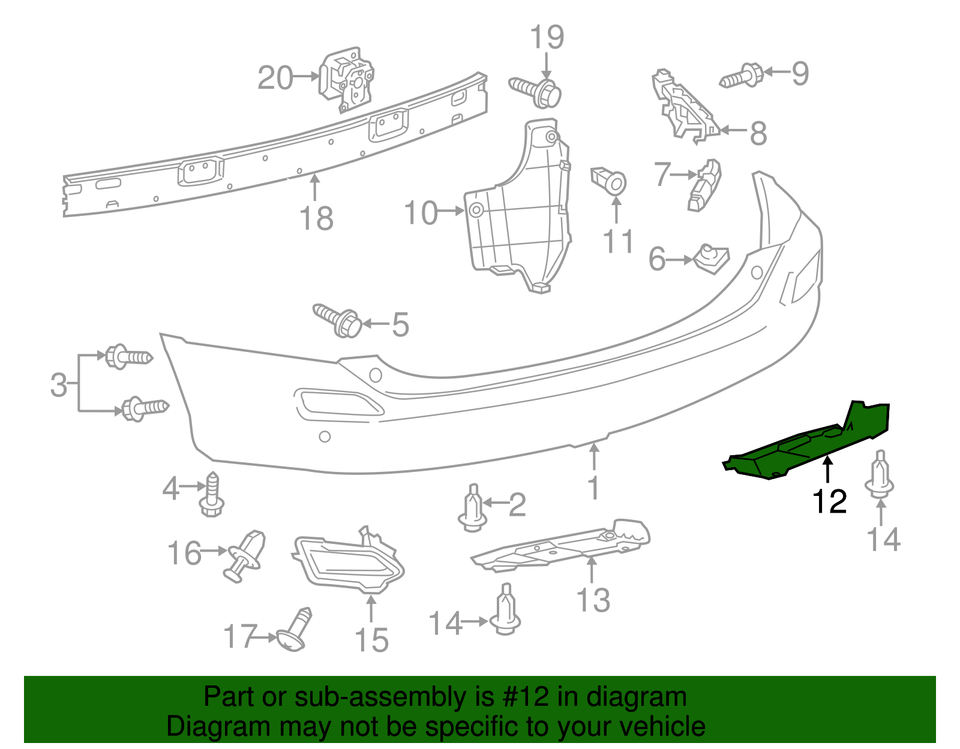 Genuine Toyota Rear Bumper Lower Cover (RH) 58723-0R010 | eBay