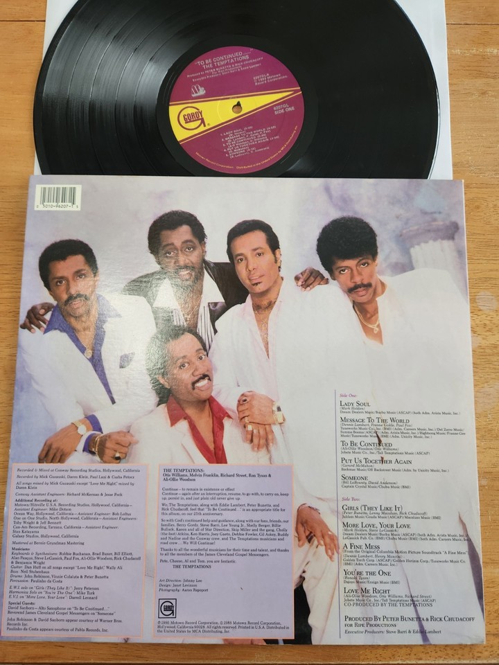The Temptations - To Be Continued LP Vinyl Gordy 1986 VG+ | eBay