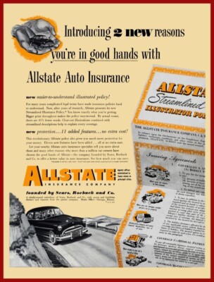 Allstate Auto Insurance - You're in Good Hands NEW Sign 24x30" USA ...