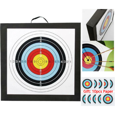 Archery Target Foam 50*50*6cm For Bows Practice+ 10pcs Target Paper ...