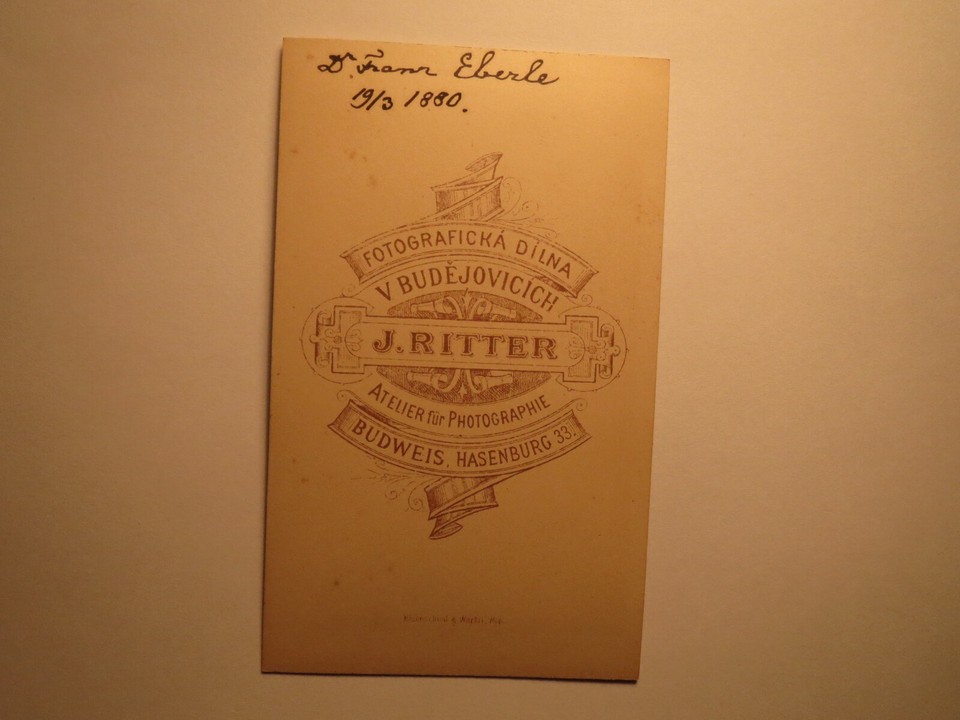 Dr. Franz Eberle 1880 als Mann mit Bart & Brille / CDV J. Ritter ...