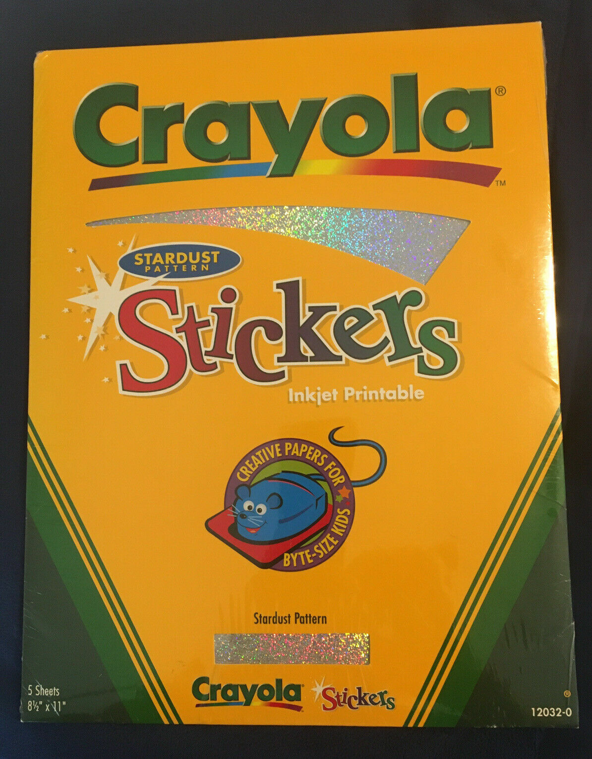 Crayola 2001 Stardust Pattern Stickers Inkjet Printable 5 Sheets 8 1/2 ...