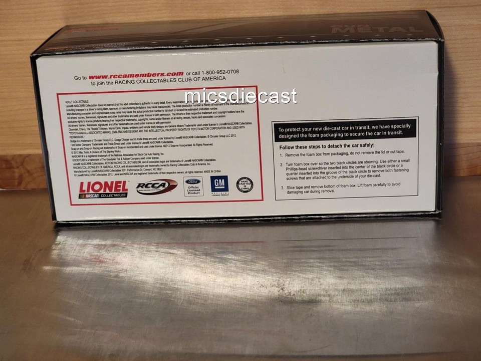 RARE 2012 Tony Stewart #14 Oreo 100th Ann Gun Metal HOTO 1:24 Diecast ...