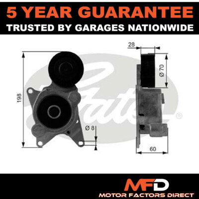 Gates Drive Belt Tensioner Pulley 166200R010 166200R010 | eBay UK