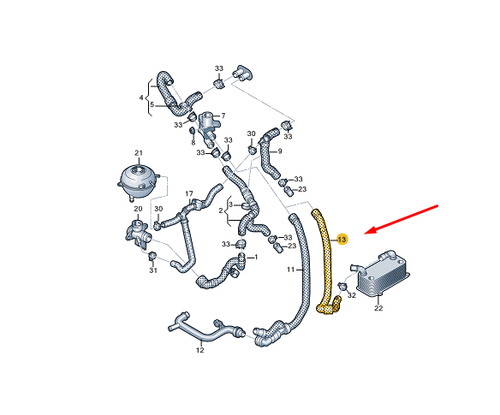 NEW VW TRANSPORTER VI T6 COOLANT HOSE 7E0122073AE | eBay