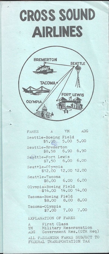 Cross Sound Airlines system timetable c early 70s | eBay
