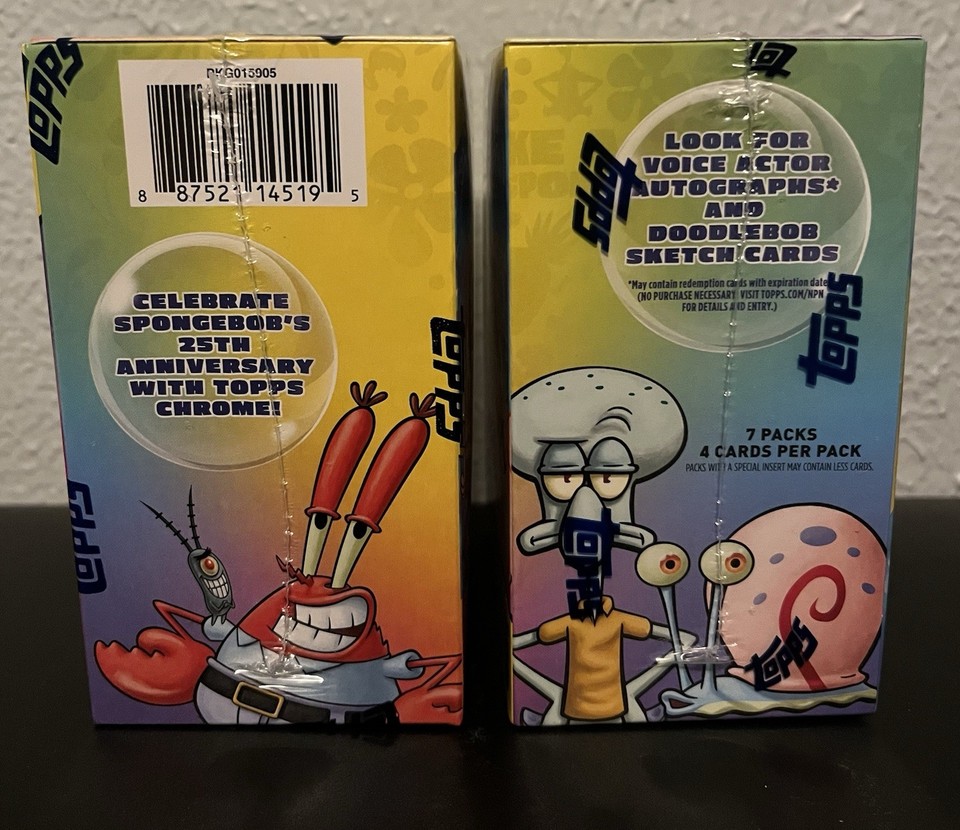2025 Topps Chrome SpongeBob Blaster Box 25th Anniversary Factory Sealed ...