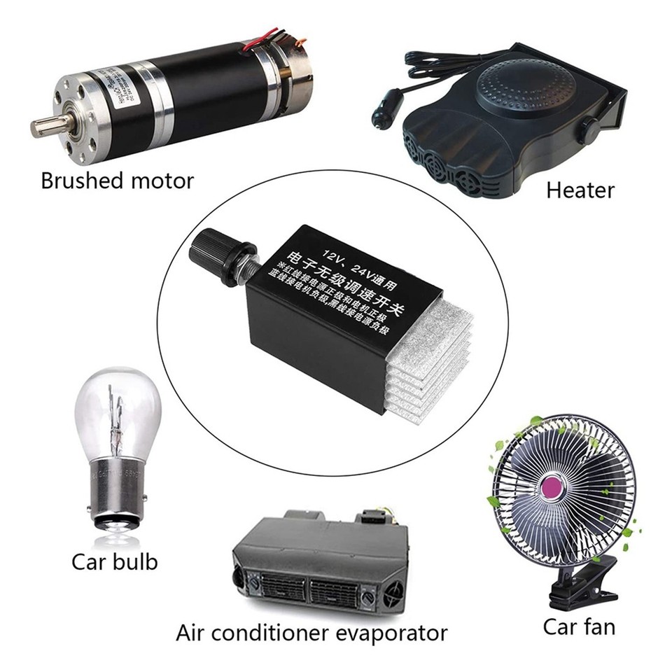 1Pc Motor Speed Regulator DC 12V/24V 10 a Motor Speed Controller for ...