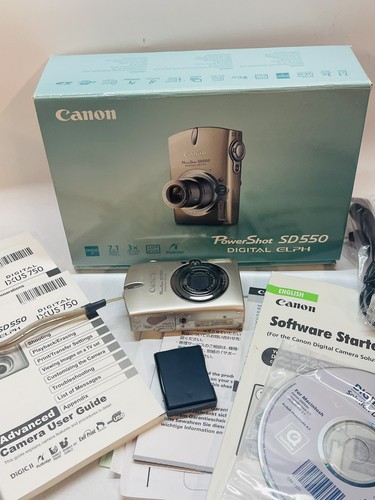 Canon Power Shot SD550 Digital Elph Silver Camera Tested Working No ...
