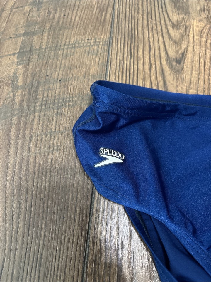Vintage Speedo Men's Swim Brief 40 Navy Blue Drawstring USA Made Nylon ...