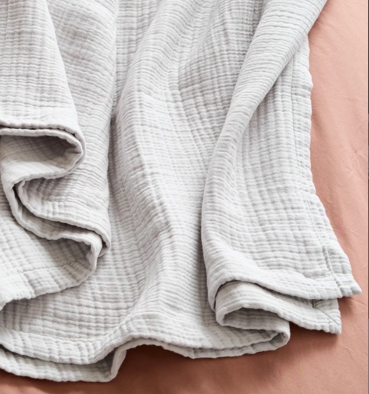 BNWT Quince Organic Airy Gauze Bed Blanket King Light Grey Brand New ...