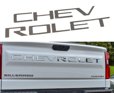 3D Raised Chrome Tailgate letters decal For Chevrolet Silverado 2019 ...