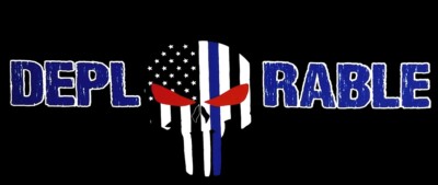 6 Pack Deplorable USA Thin Blue Line Demon Skull Red Eyes Decal Bumper ...