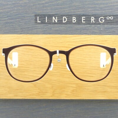LINDBERG ACETANIUM 1032 50 AE75 BROWN SILVER ROUND EYEGLASSES SPECTACLE FRAMES | eBay
