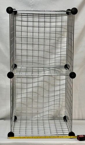 Cube Wire Storage Silver Storage Cubes Stackable Interlocking Shelves ...