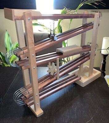 Amish Wood & Metal Marble Race Run Handmade Toy Roller Track with Metal ...