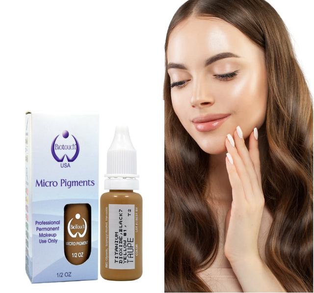 15ml MICROBLADING BioTouch TAUPE Cosmetic Pigment Color Tattoo Ink ...