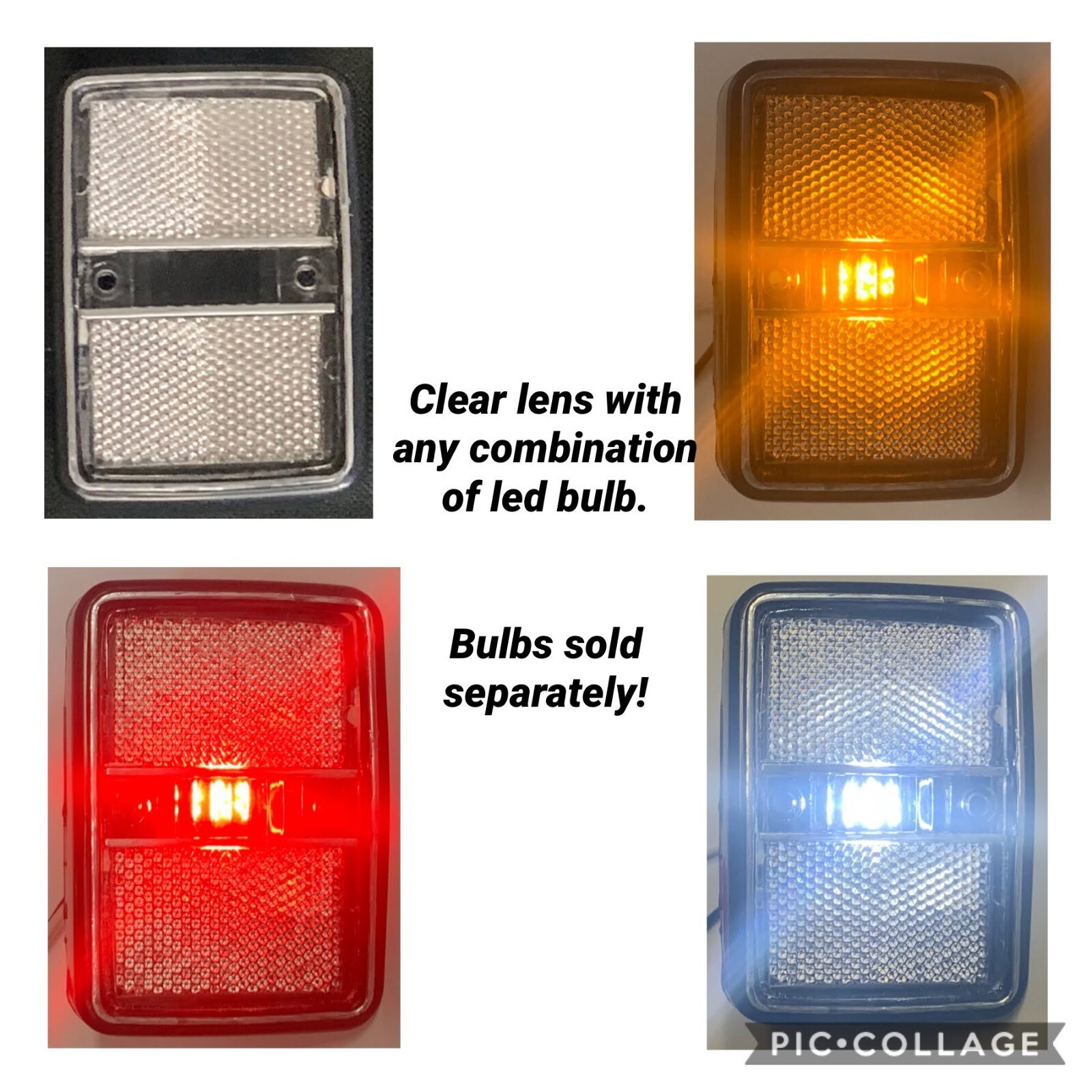 1979-1984 VW Rabbit MK1 Quarter Panel Rear Clear Side Marker Lights ...